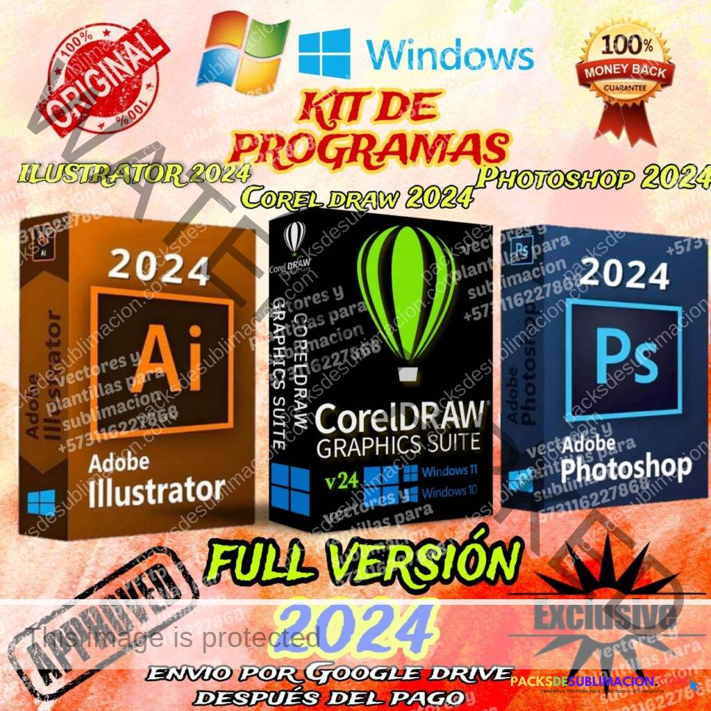 Kit De Programas Photoshop Illustrator Corel draw 2024 Plantillas De ...